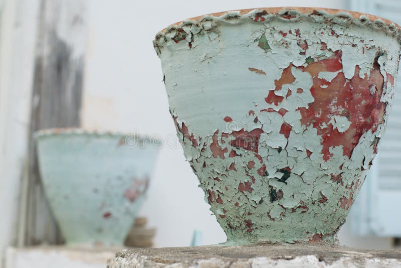 Light blue rustic vase stock image. Image of terracotta - 127558215