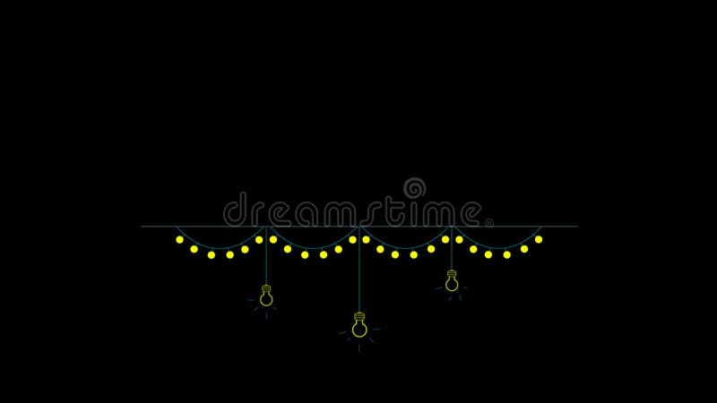 Decorative Light Bulb Hanging Loop Animation Video Transparent ...