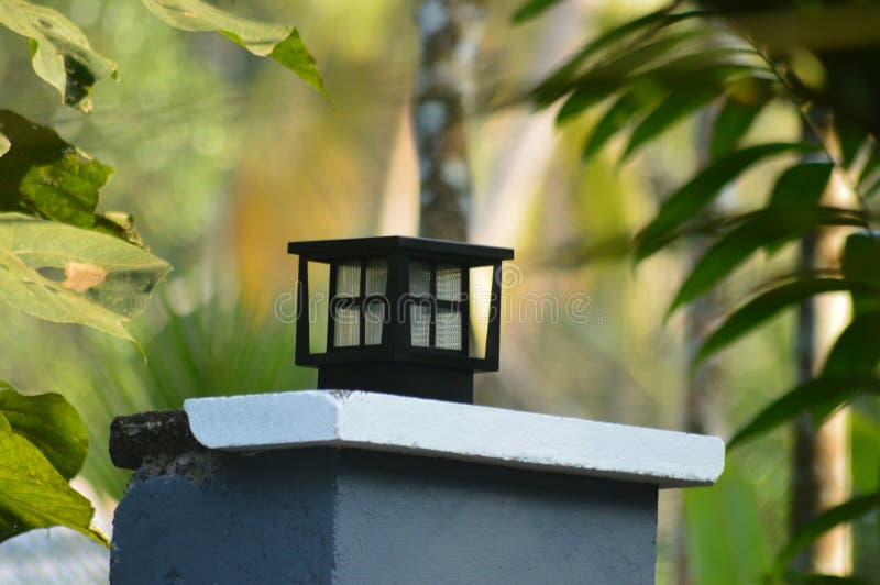 Compound Wall Newly Painted Stock Image - Image of property, flower ...