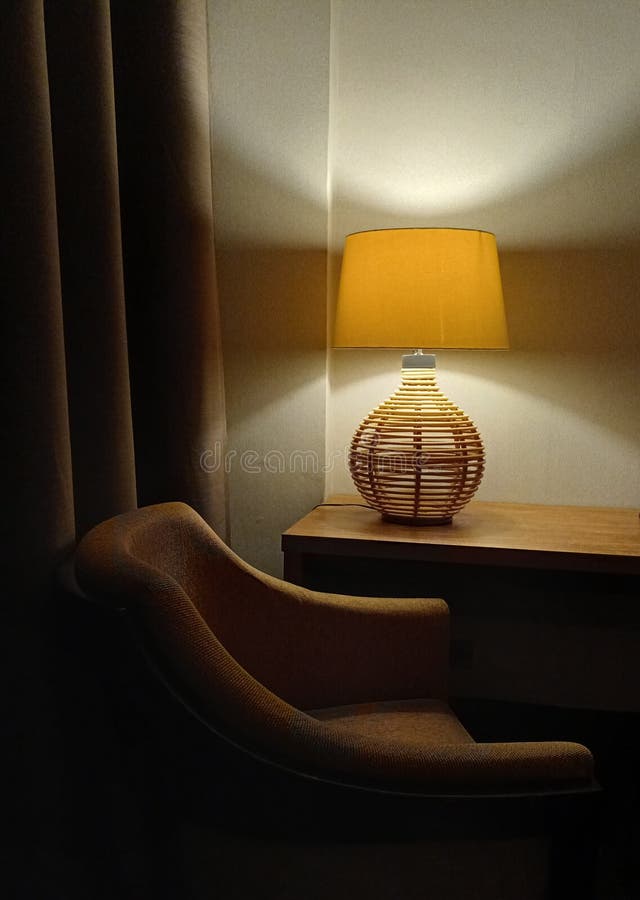 Decorative Light in the Room on the Table Interior Lighting Lamp Sofa ...