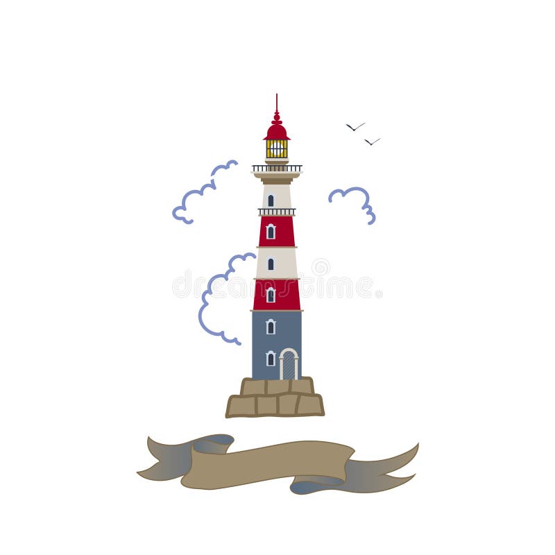 Decorative Lighthouse with Ribbon Under Architectural Structure Marine ...