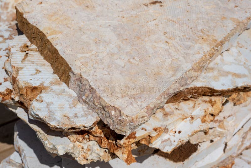 Decorative Limestone Slabs at Gardens Store Stock Image - Image of ...