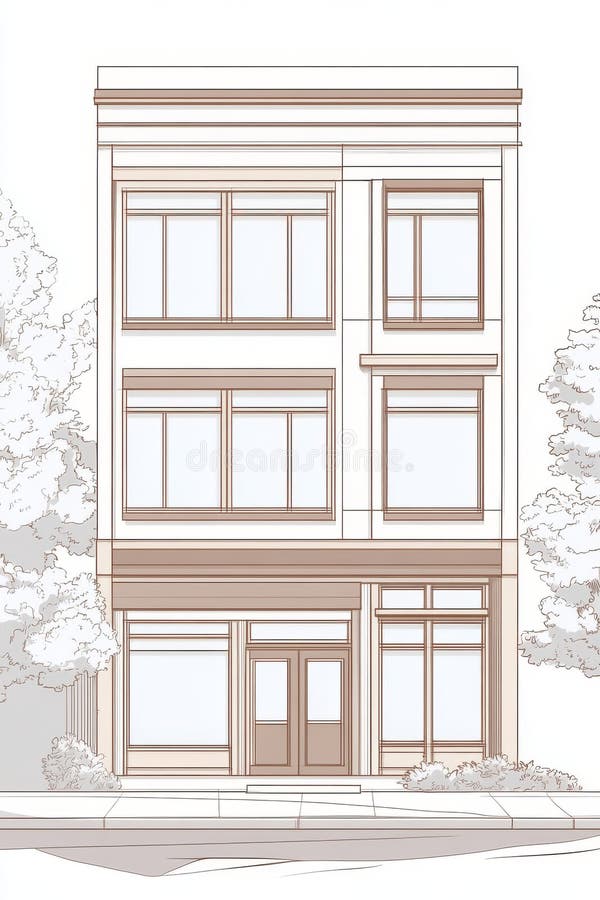 Decorative Line Art Representing Three-dimensional Architectural Design ...