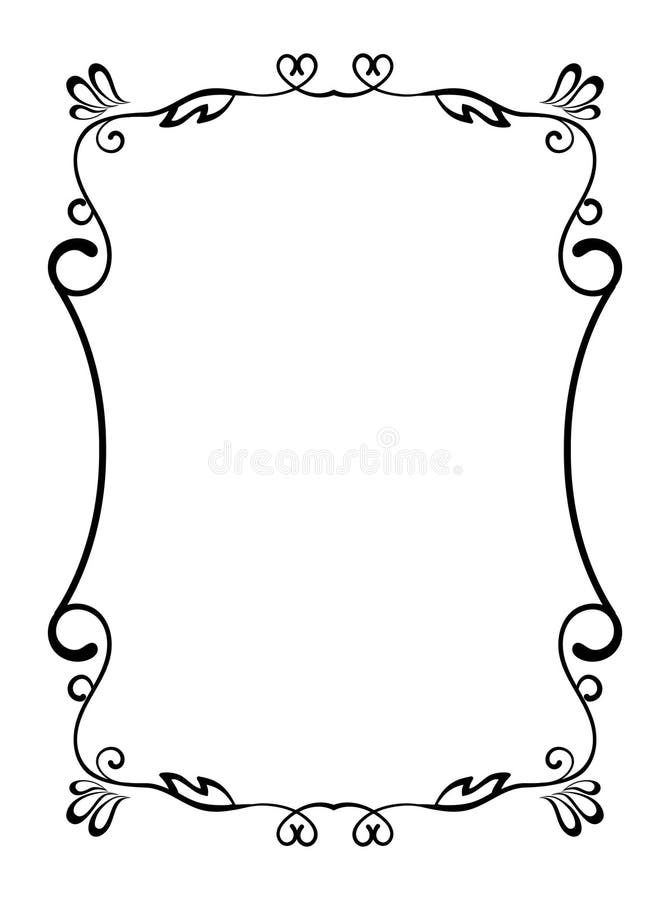 Decorative linear frame stock vector. Illustration of ornament - 256625979