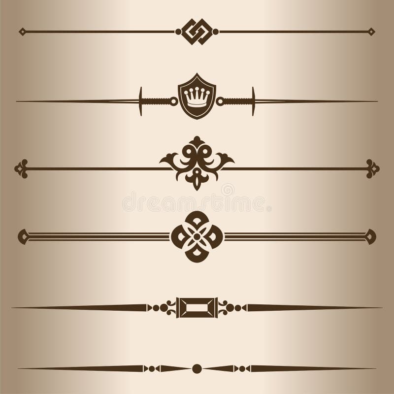 Decorative lines. stock vector. Illustration of monochrome - 44780167