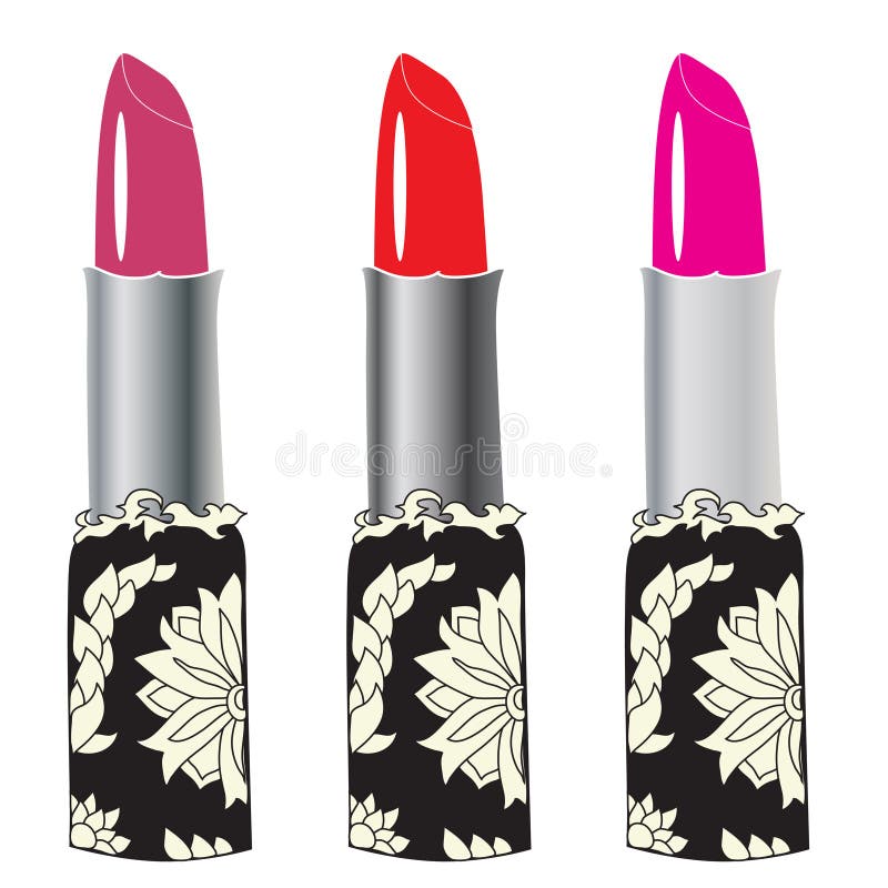 Decorative lipsticks stock vector. Illustration of eps10 - 35601381