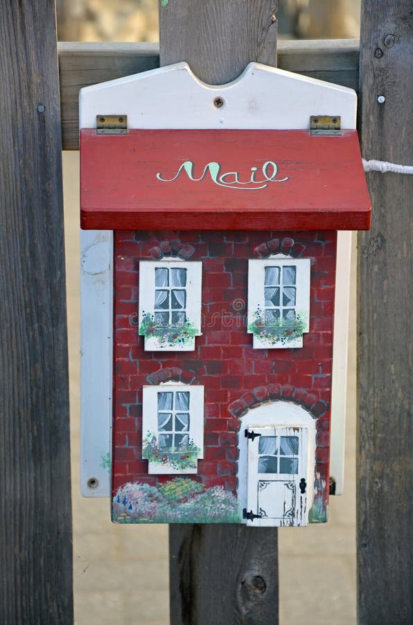 Decorative little mailbox stock image. Image of fence - 55397231