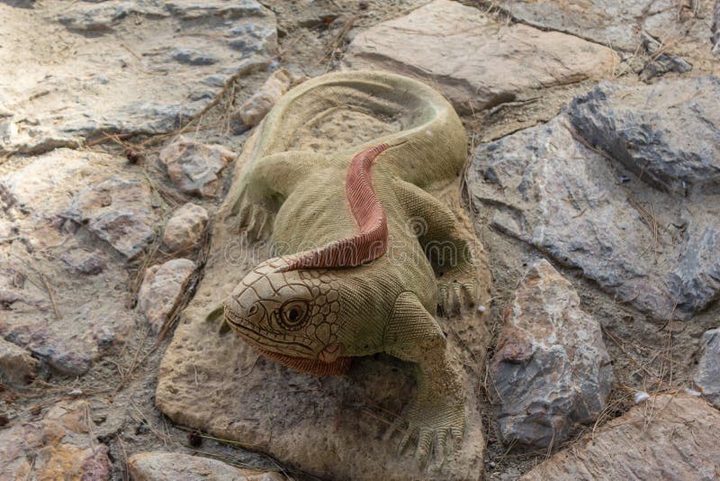 Decorative lizard on stone stock photo. Image of salamander - 133945318