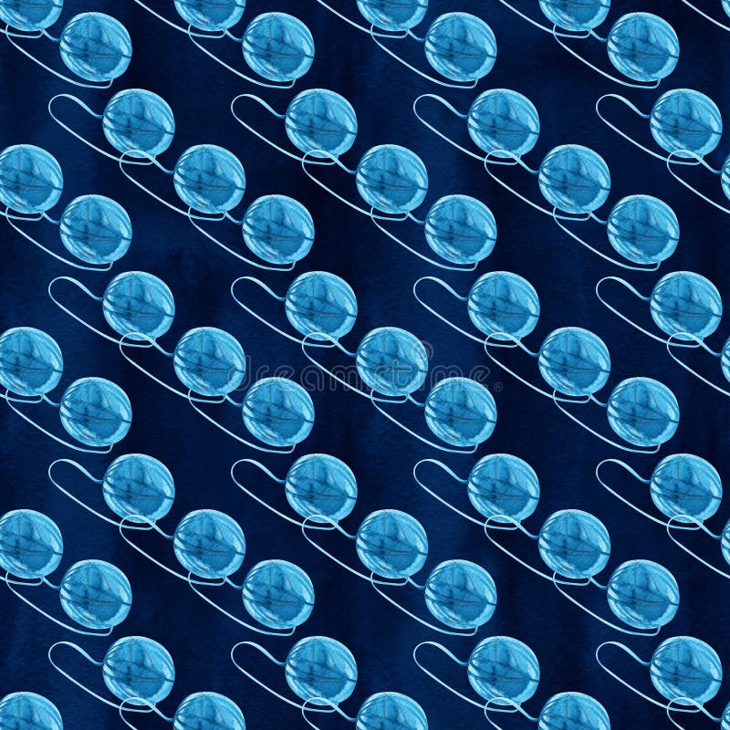 Decorative Loops and Balls Elements Seamless Pattern. Stock Image ...