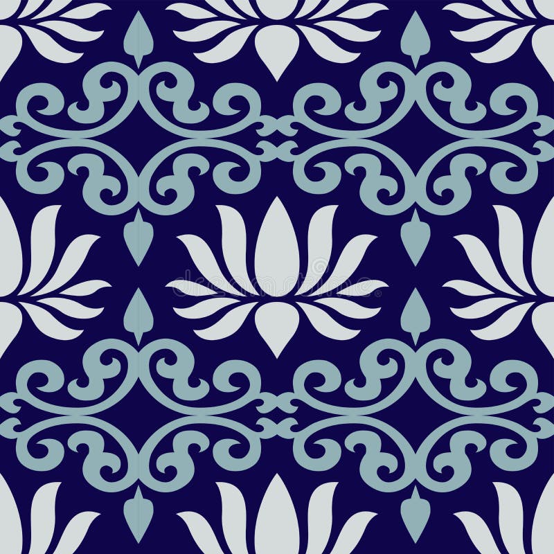 Decorative Lotus Flower Pattern Design Stock Vector - Illustration of ...