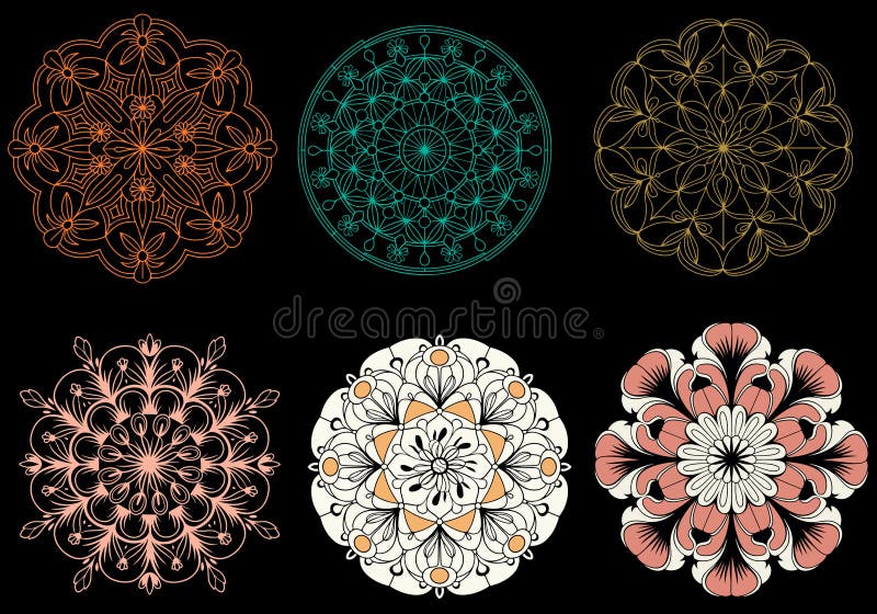 A Decorative Mandala with Hand-drawn Floral and Paisley Patterns, Using ...