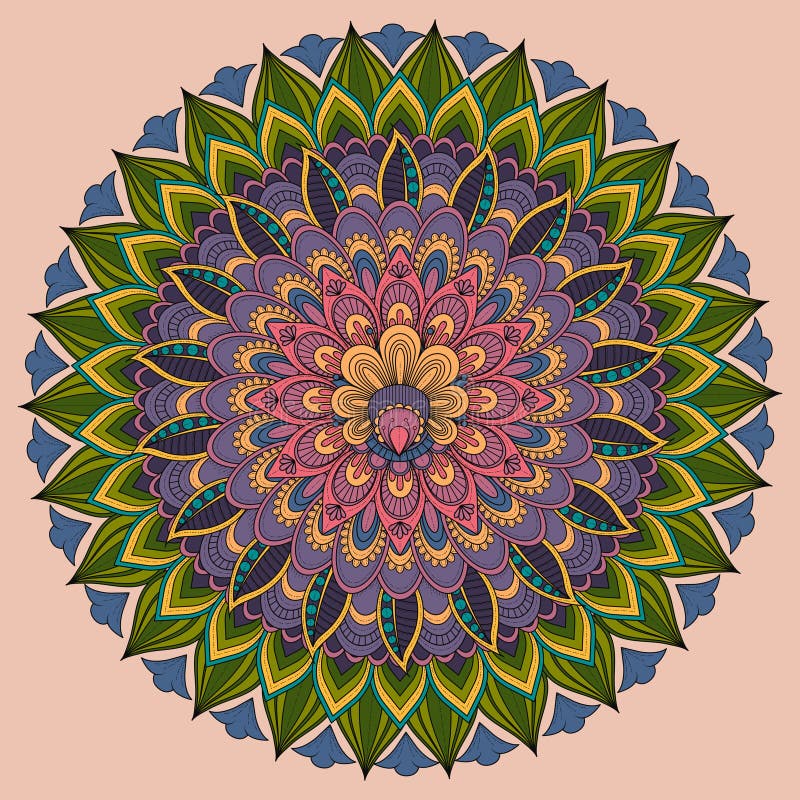 Decorative Mandala Ornament Stock Illustration - Illustration of indian ...