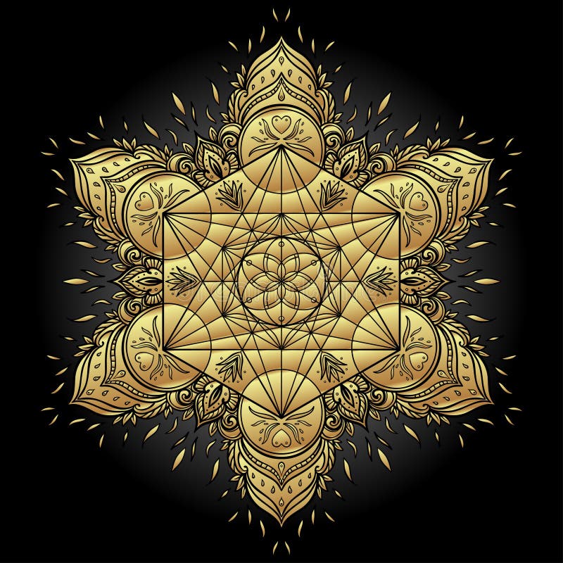 Decorative Mandala Round Pattern with Sacred Geometry Element Metatron ...