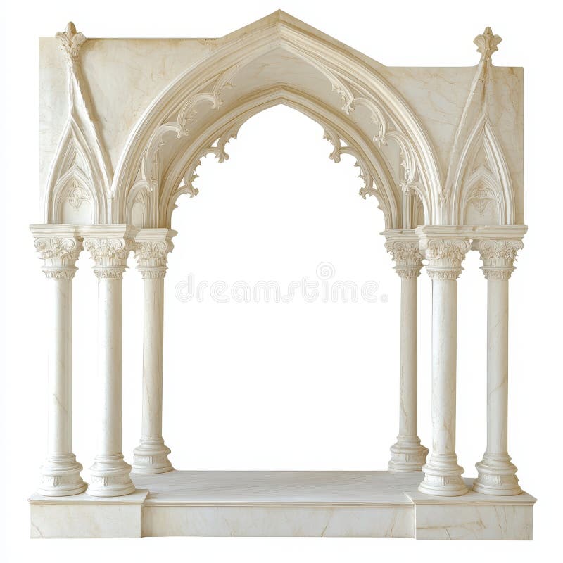 A Decorative Marble Archway with Intricate Gothic Design Elements Stock ...