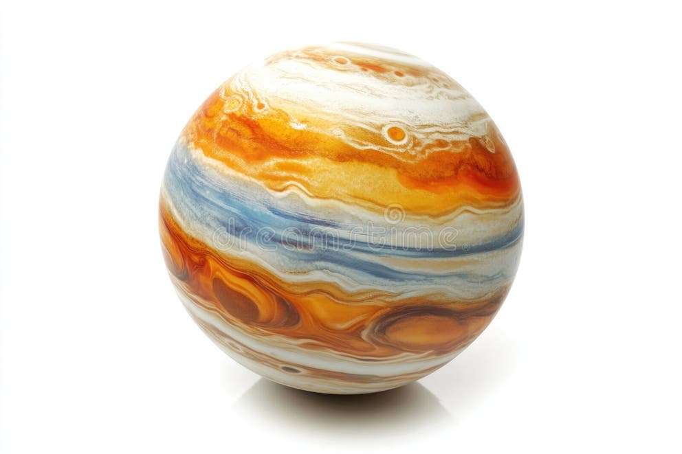A Decorative Marble Egg with a Vibrant Red, White, and Blue Spiral ...