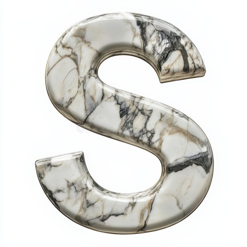 A Decorative Marble Letter "S" in a Polished Finish, Suitable for Home ...