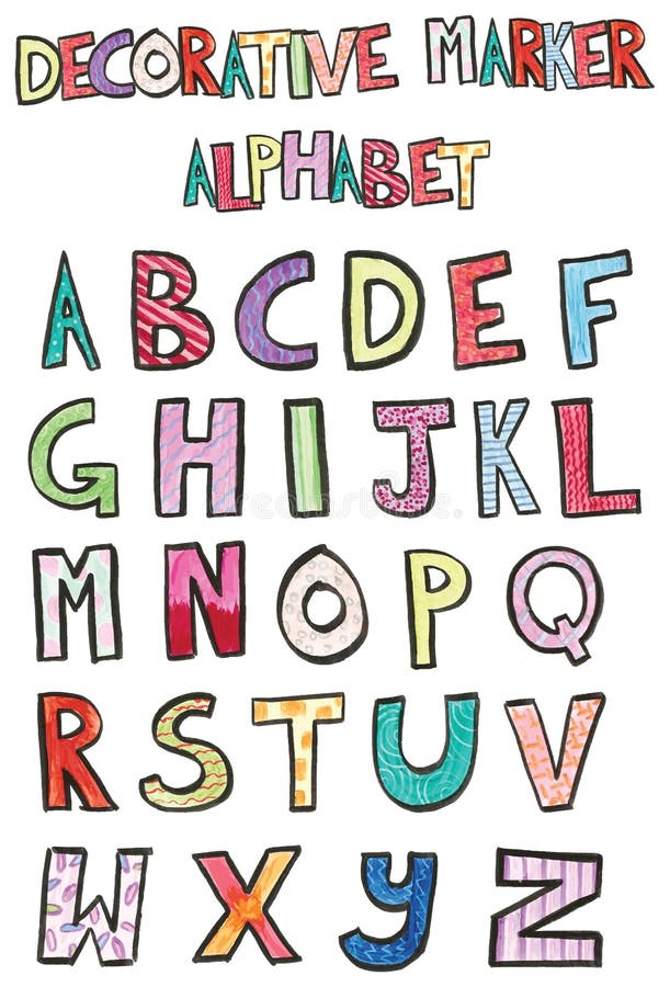 Marker Alphabet Stock Illustrations – 7,494 Marker Alphabet Stock ...