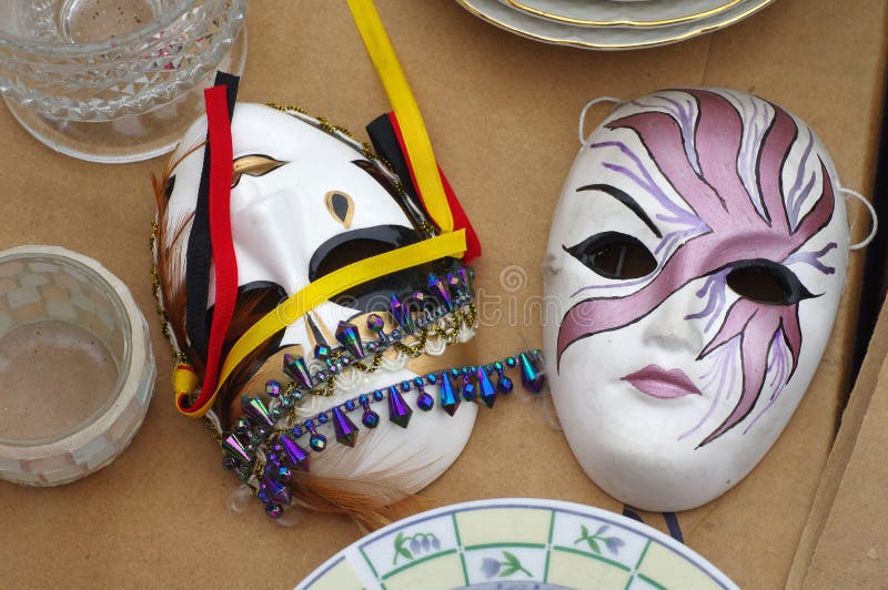 Decorative Masks Flea Market Stock Photo - Image of decoration ...