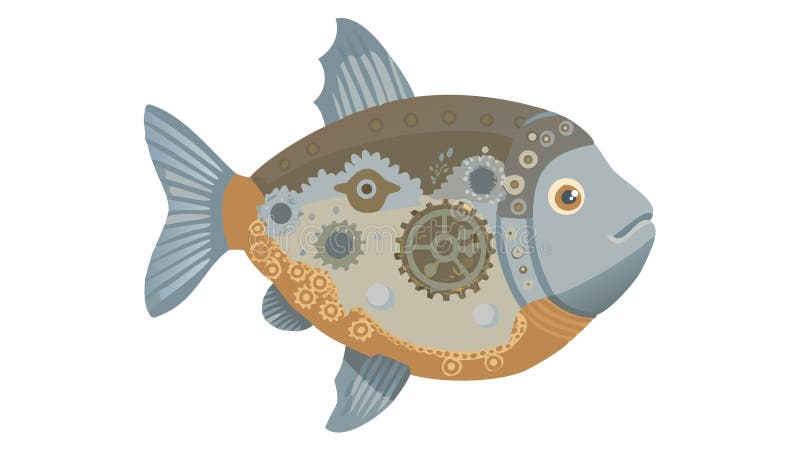 Decorative Mechanical Fish with Ornate Patterns Vector, Vector Design ...