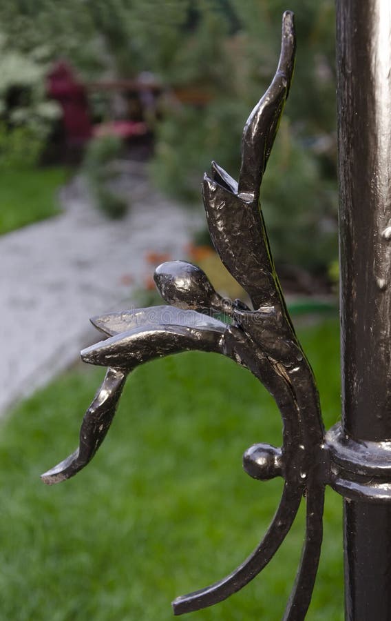Decorative Metal Elements on Lampposts Black Color Stock Photo - Image ...