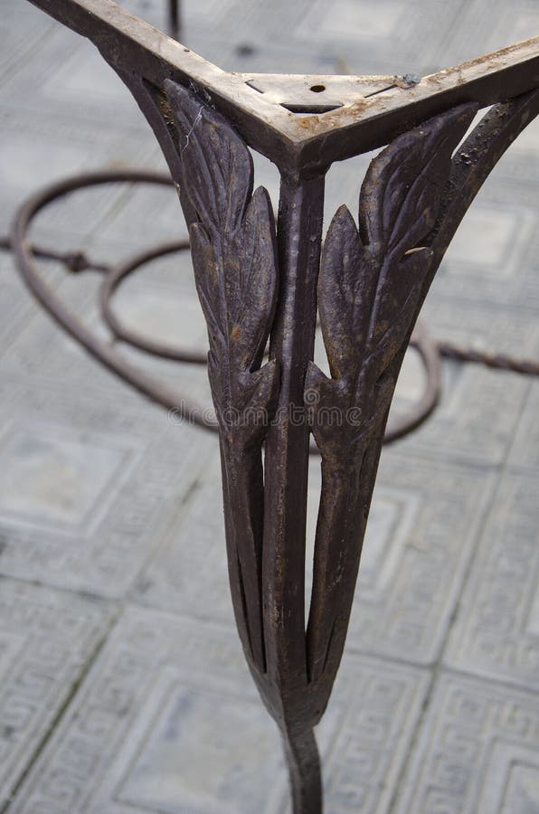 Decorative Metal Elements on the Legs of the Table Stock Photo - Image ...