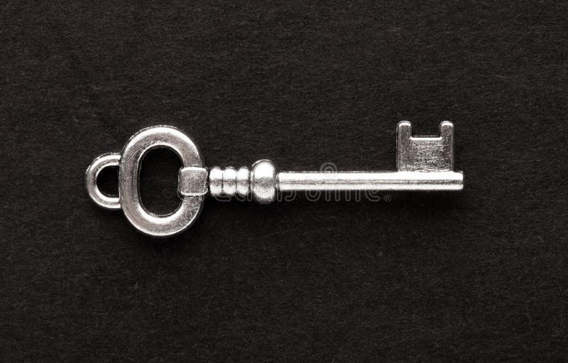 Decorative Metal Key on the Empty Black Background Stock Photo - Image ...