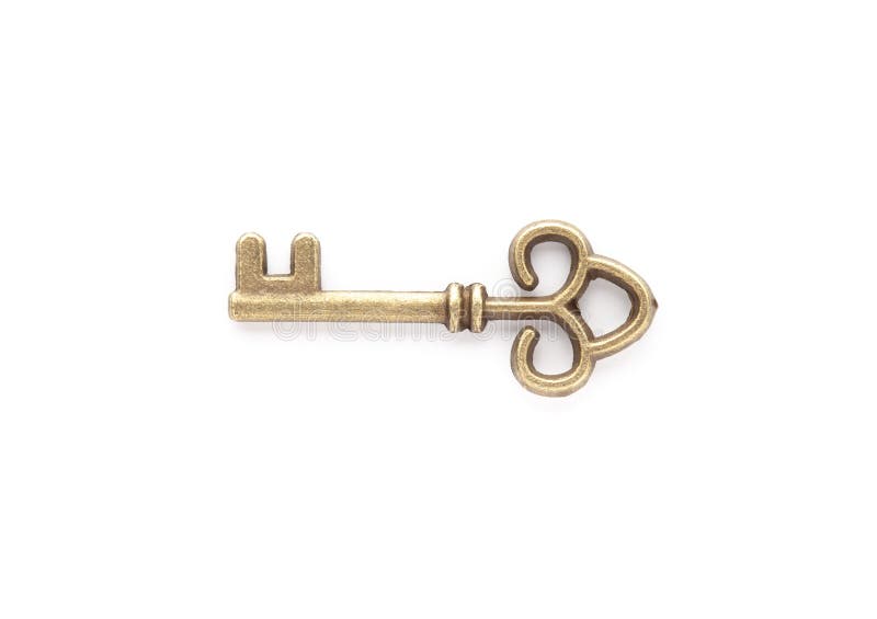 Decorative Metal Key on the Empty White Background Stock Photo - Image ...