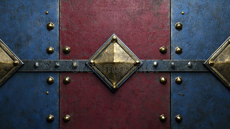 Decorative Metal Surface with Geometric Designs. Stock Image - Image of ...