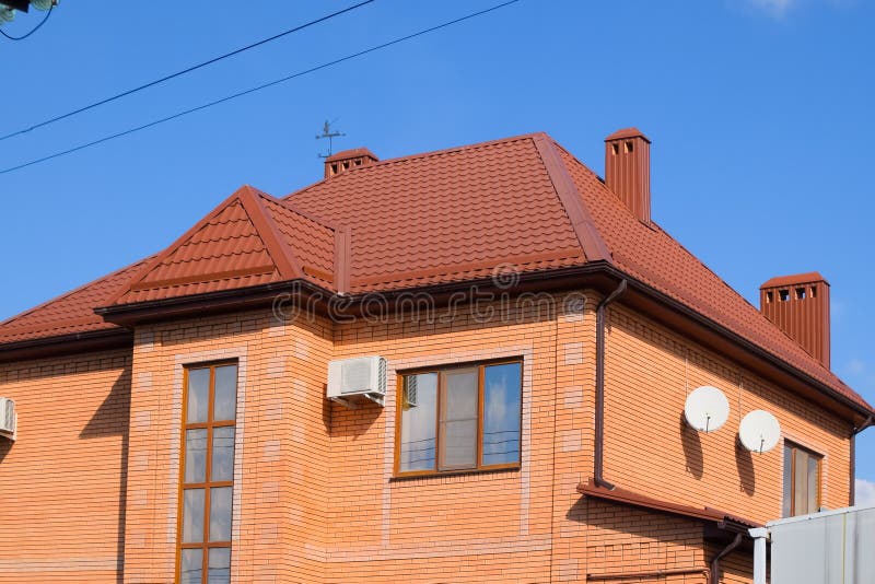 Decorative Metal on the Roof of the House Stock Image - Image of tiled ...