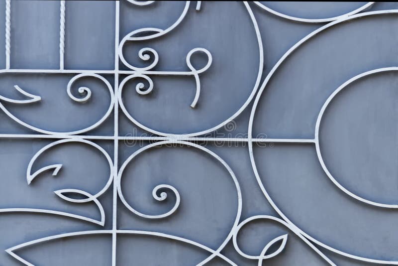 Decorative Metal Twisted Fence. Sunny Summer Day. Front View Stock ...