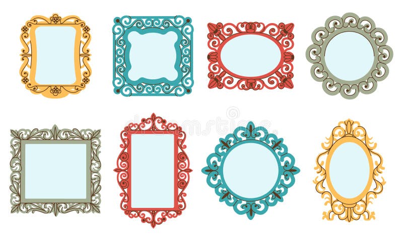 Decorative Mirrors in Vintage Ornate Royal Frames. Wall Mirror for ...