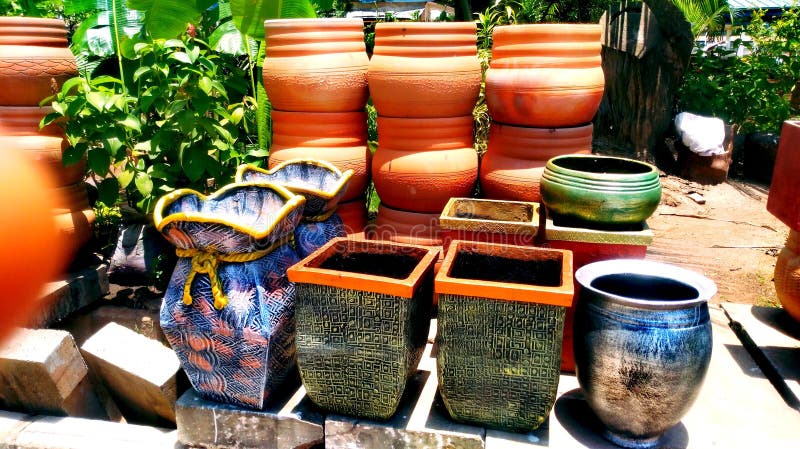 Decorative and Modern Pottery Stock Image - Image of modern, colored ...