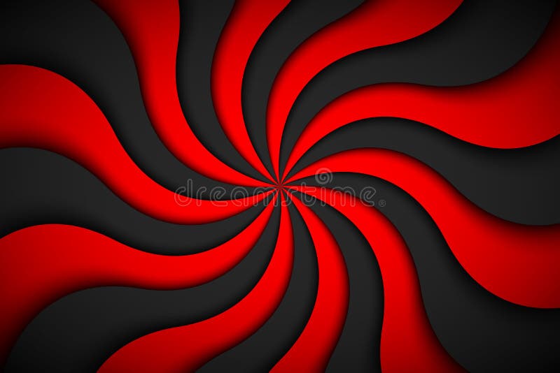 Decorative Modern Red Spiral Background. Swirling Radial Pattern Stock ...