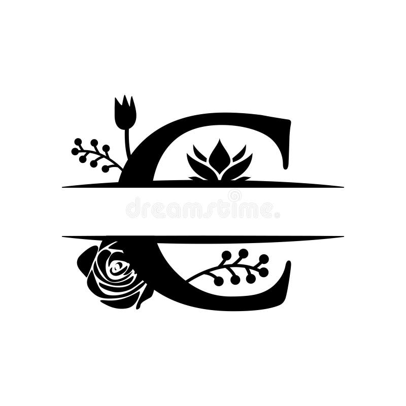 Decorative Monogram Split Letter Graphic Design Template Isolated Stock ...