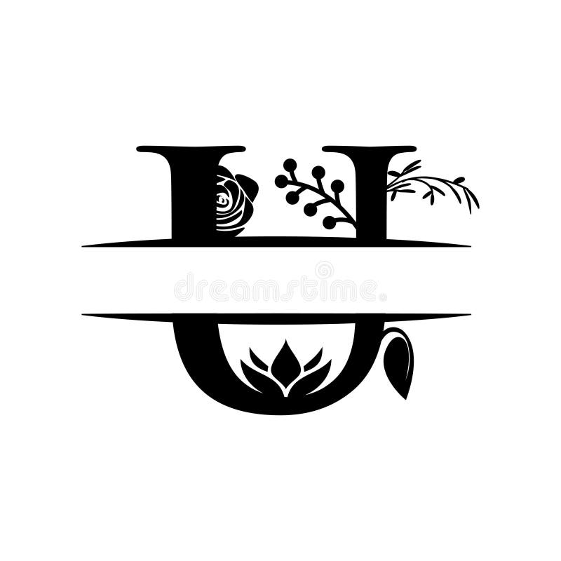 Decorative Monogram Split Letter Graphic Design Template Isolated Stock ...