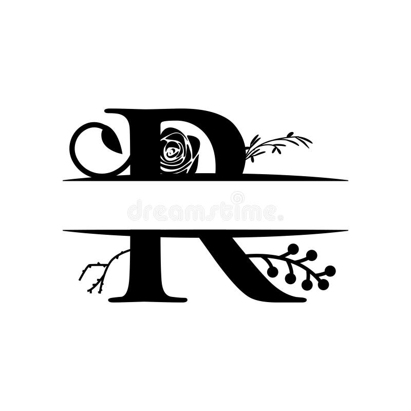 Decorative Monogram Split Letter Graphic Design Template Isolated Stock ...