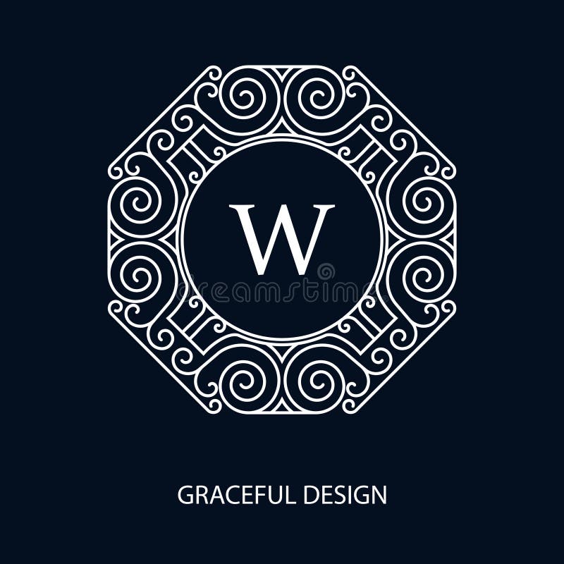 Decorative monogram stock vector. Illustration of line - 56689040