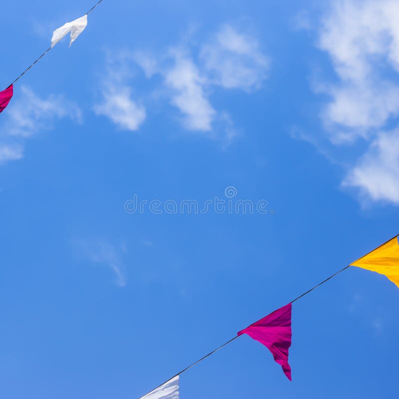 Decorative Multi-colored Flags Stock Image - Image of summer, design ...