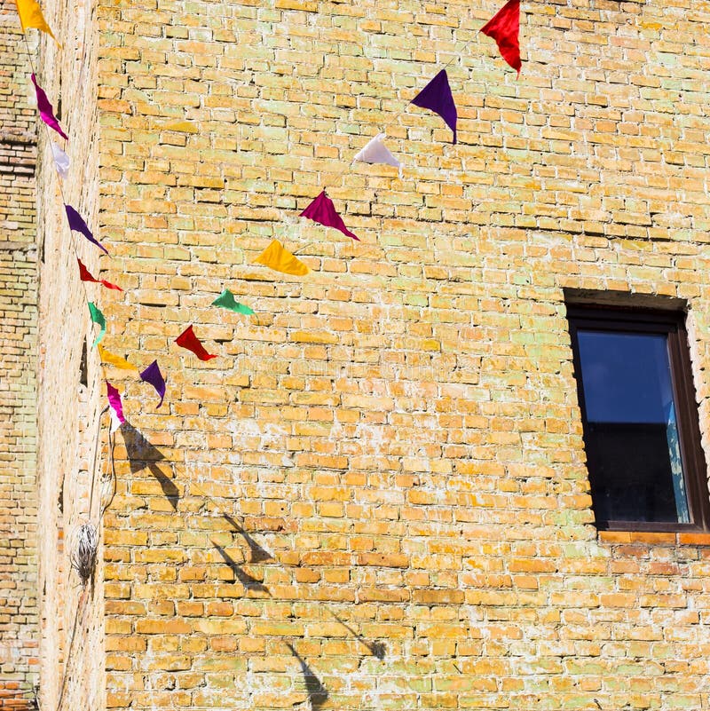 Decorative Multi-colored Flags Stock Image - Image of bright, party ...