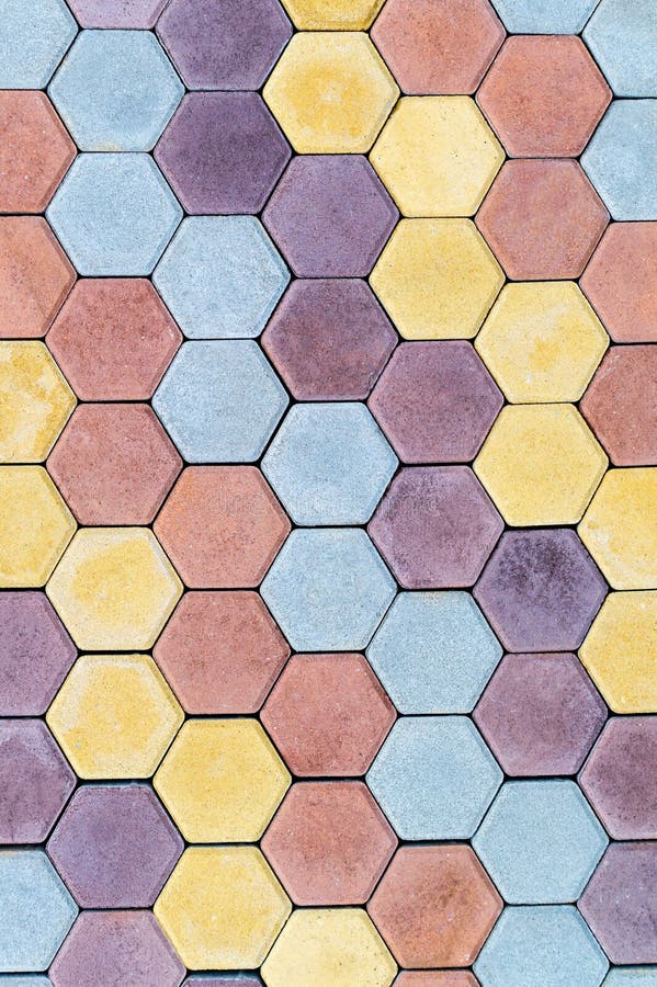 Decorative Multi Colored Tile for the Sidewalk Square Stone Stock Image ...