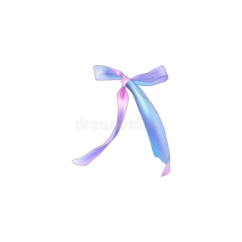 Decorative Multicolor Bow with Long Ribbon Isolated on White Background ...