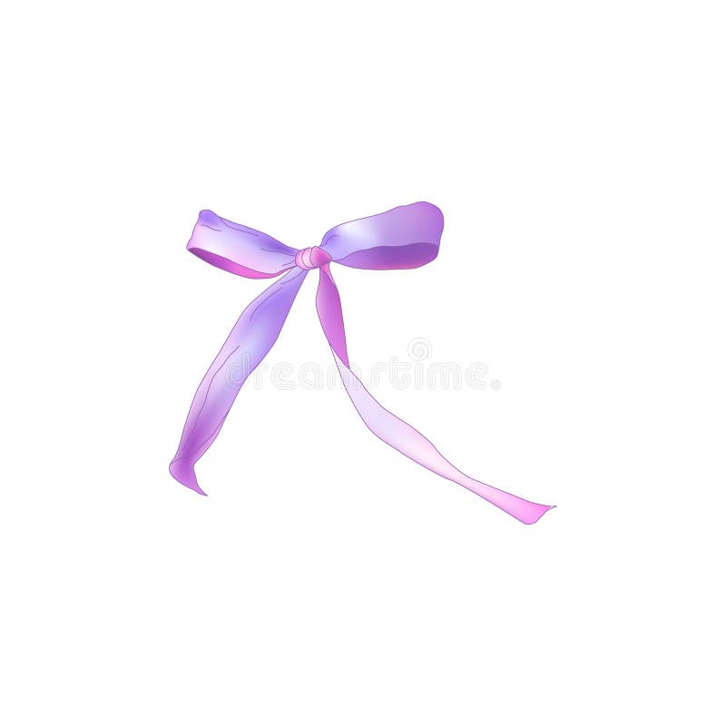 Decorative Multicolor Bow with Long Ribbon Isolated on White Background ...