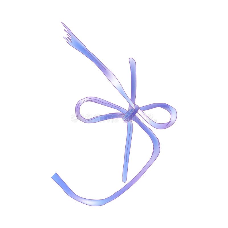 Decorative Multicolor Bow with Long Ribbon Isolated on White Background ...