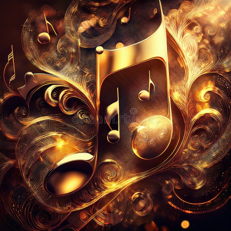 Decorative Music Notes. Computer Generated Background Stock ...