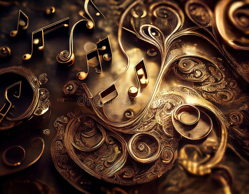 Decorative Music Notes. Computer Generated Background Stock ...