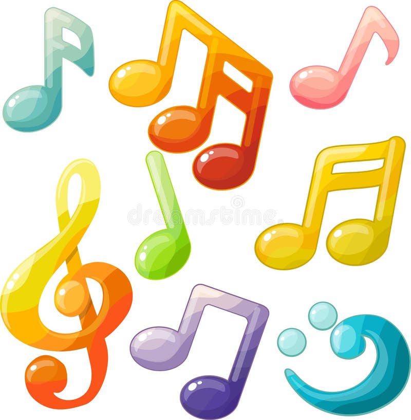 Decorative Musical Cartoon Symbols Stock Vector - Illustration of ...