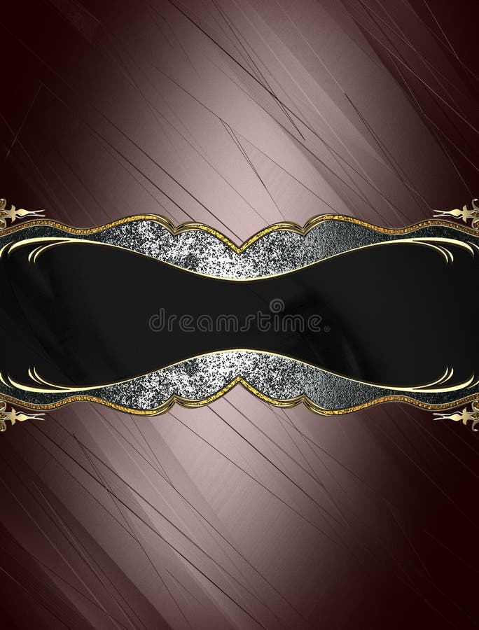 Decorative Name Plate for Text on Brown Texture. Stock Illustration ...