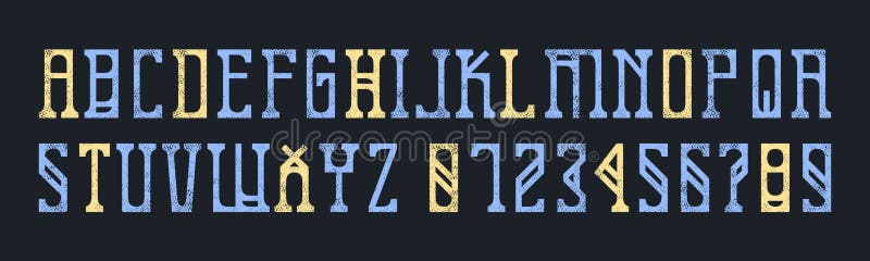 Decorative Narrow Serif Font Stock Vector - Illustration of serif ...