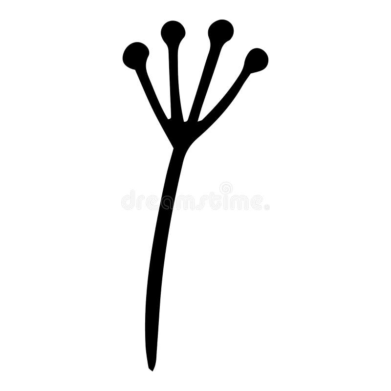 Decorative Natural Branch Icon, Hand Drawn Style Stock Illustration ...