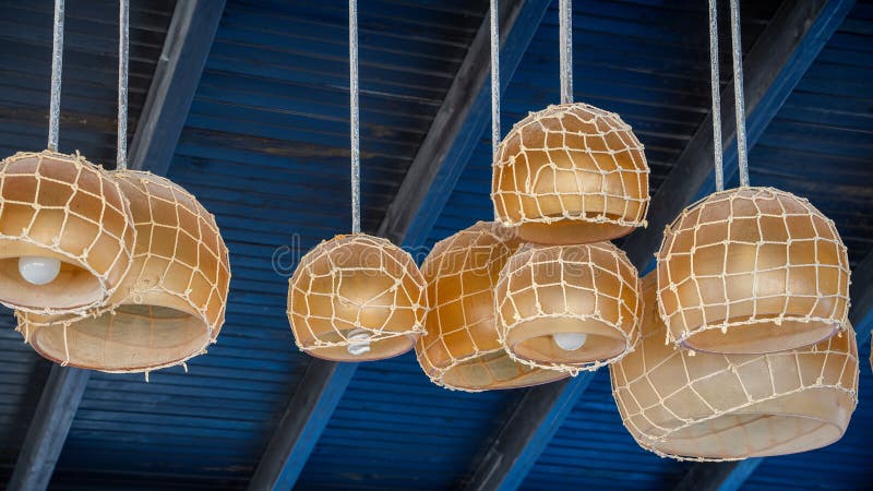 Decorative Net Lights Hanging from the Ceiling Stock Photo - Image of ...